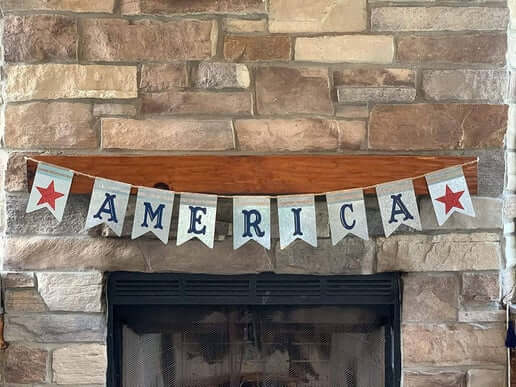 "America" Tin Banner – Copper & Lace Western Boutique