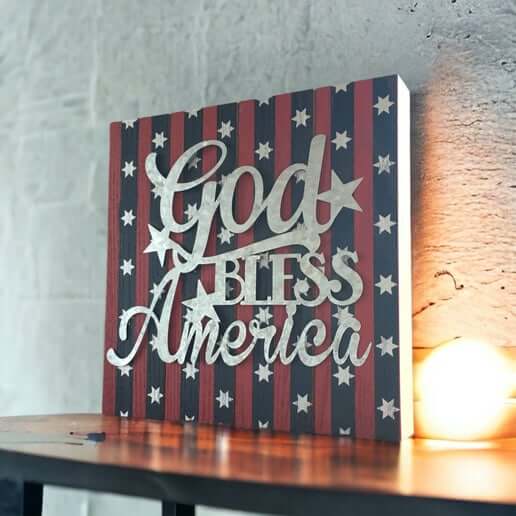 "God Bless America" Welcome Wall Sign – Copper & Lace Western Boutique