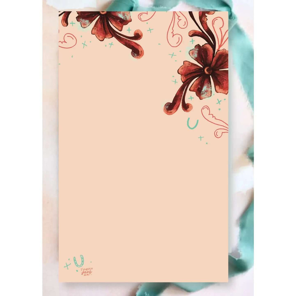 Western Floral Scroll Blank Notepad – Copper & Lace Western Boutique