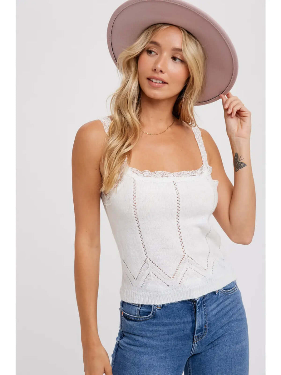 Lace Trimmed Knit Cami – Copper & Lace Western Boutique