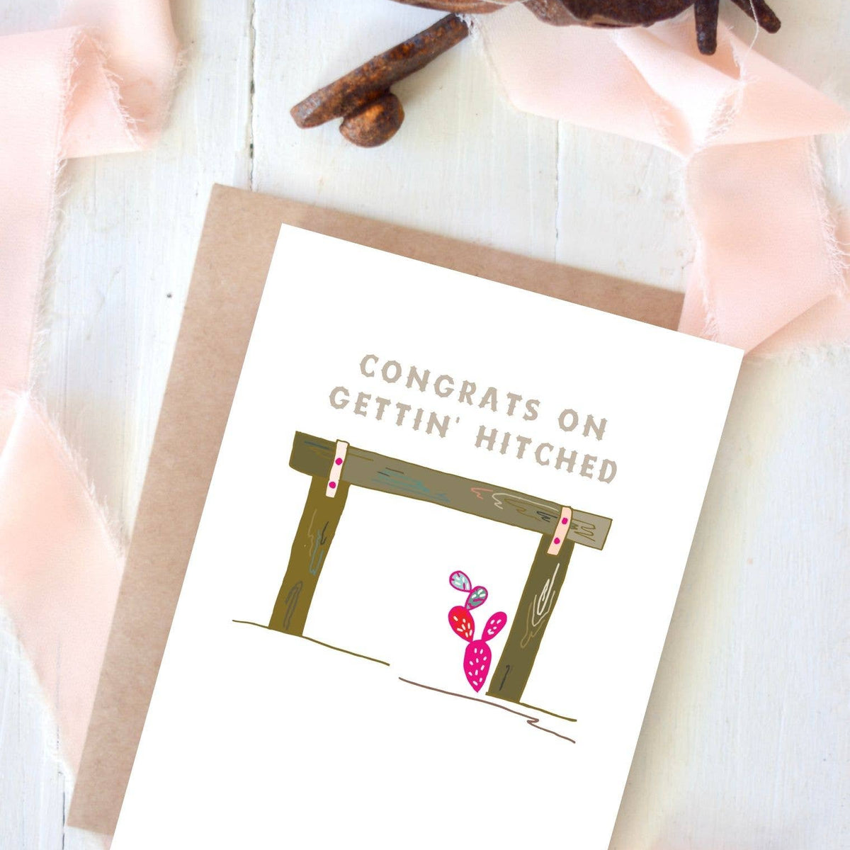 Congrats on Gettin' Hitched Wedding Card Wedding Card – Copper & Lace ...