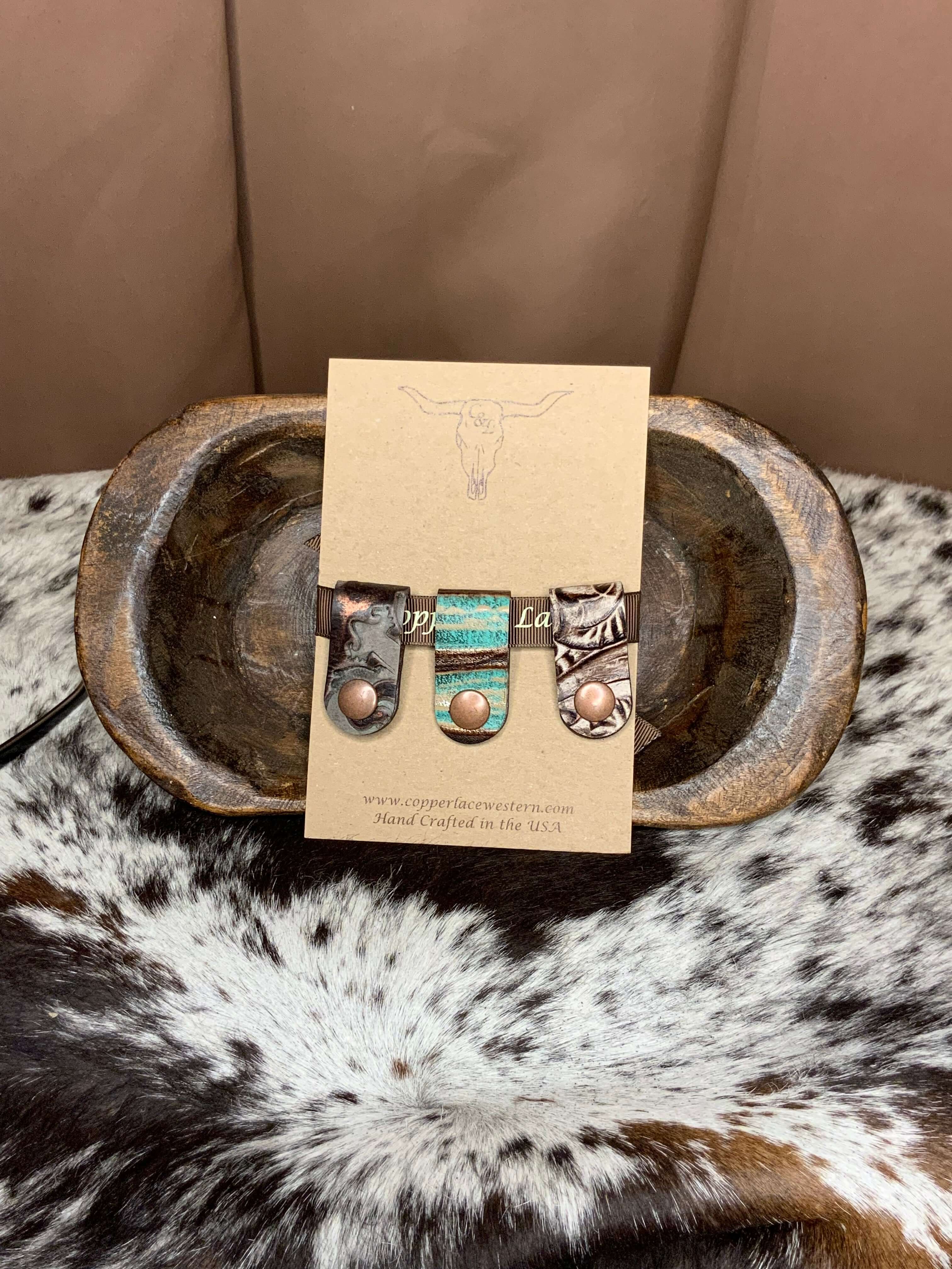 C&L HANDCRAFTED Leather Small Cord Keepers – Copper & Lace Western Boutique