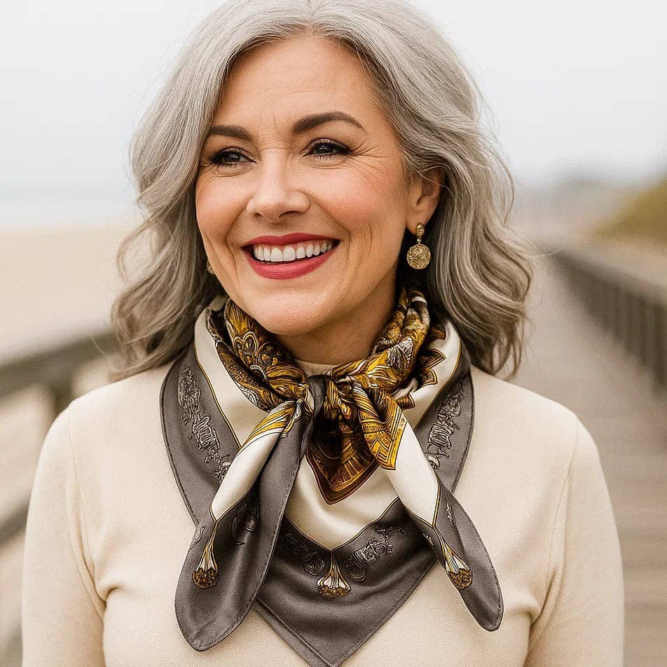 Grey and Yellow Safari Wild Rag / Scarf – Copper & Lace Western Boutique